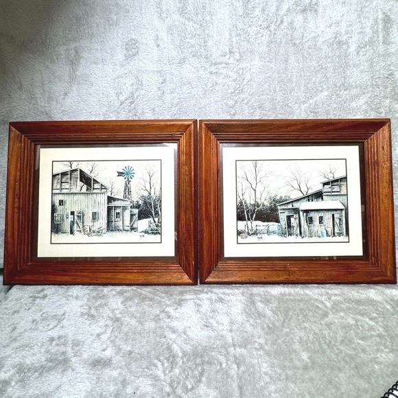 Art | Robert Nidy Framed Barn Prints Rustic Farmhouse Art Set Of 2 ...